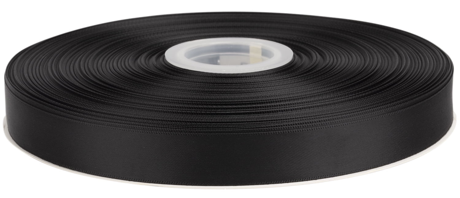 Ribbonitlux Black Satin Ribbon 3/4 inch Double Sided Quality Satin for ...