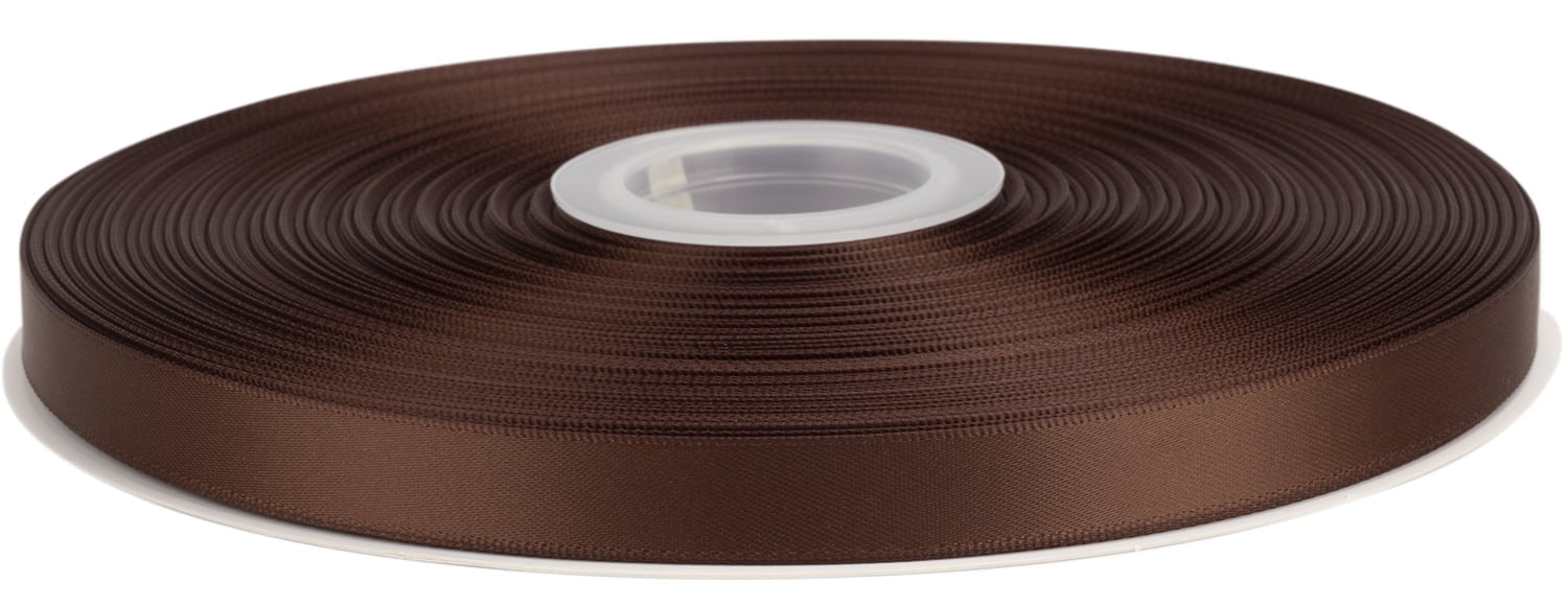 Ribbonitlux Brown Satin Ribbon 1/2 inch Double Sided Quality Satin for ...