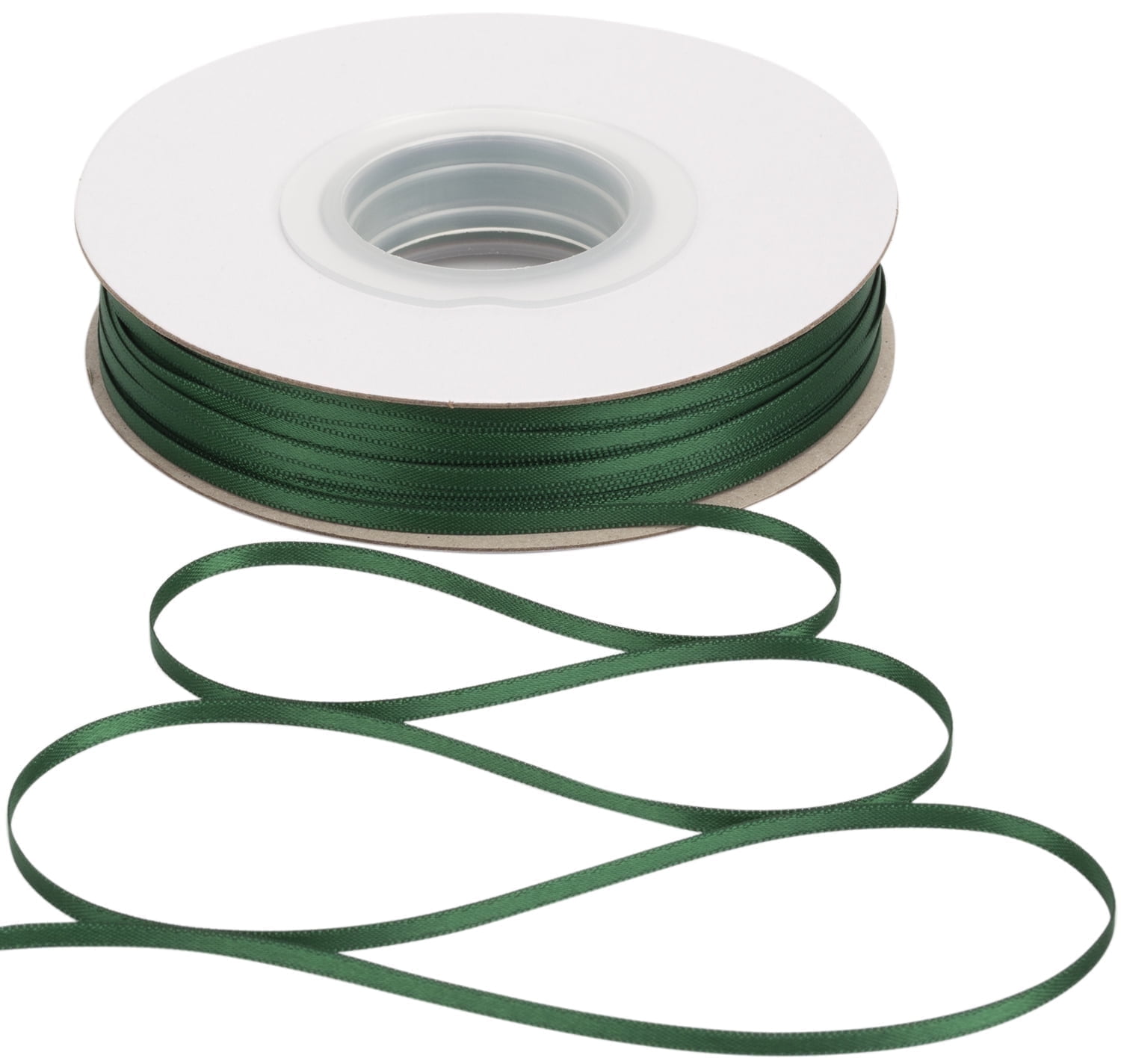 Ribbonitlux Forest Green Satin Ribbon 1/8 inch Double Sided Quality ...
