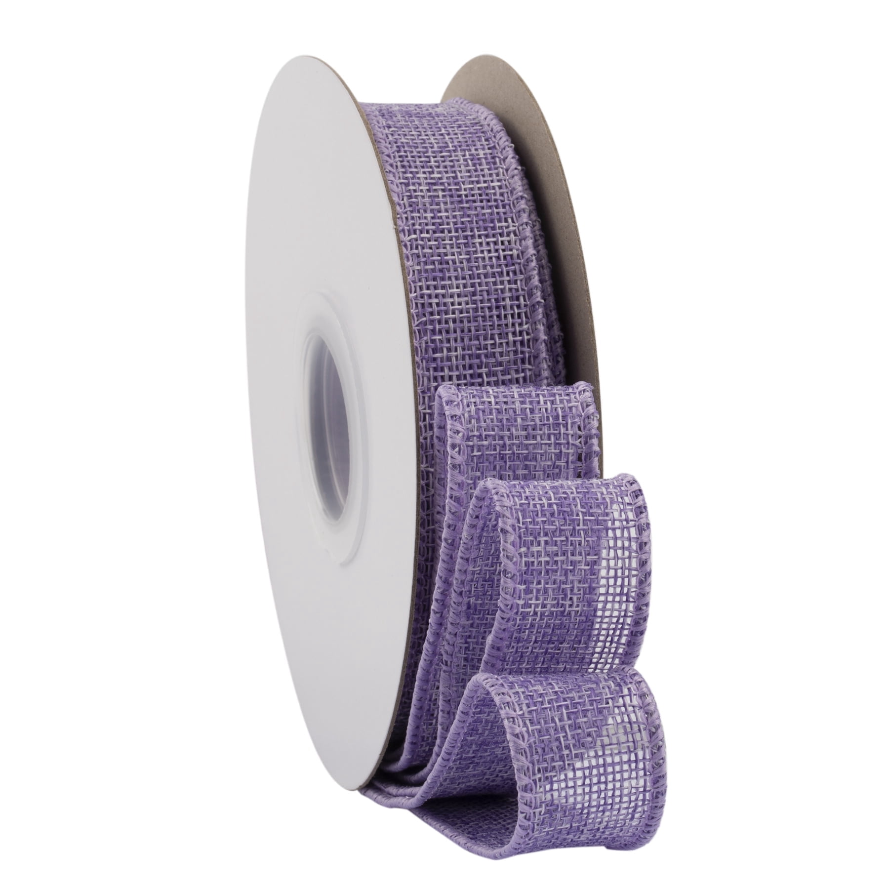 Ribbonitlux Lt. Purple Burlap Wired Ribbon, 1 inch x 20 Yards, Wired ...