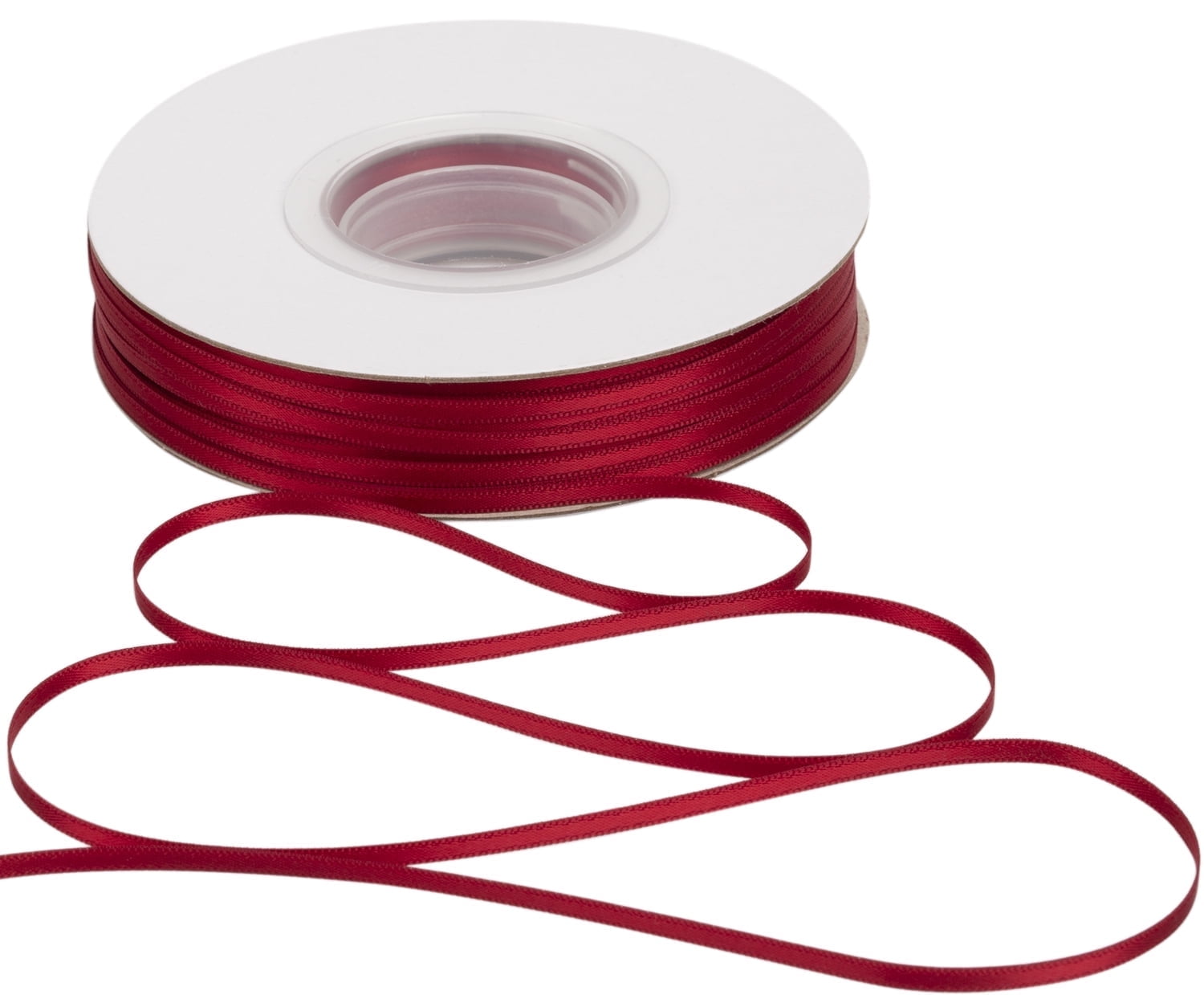 Ribbonitlux Scarlet Satin Ribbon 1/8 inch Double Sided Quality Satin ...