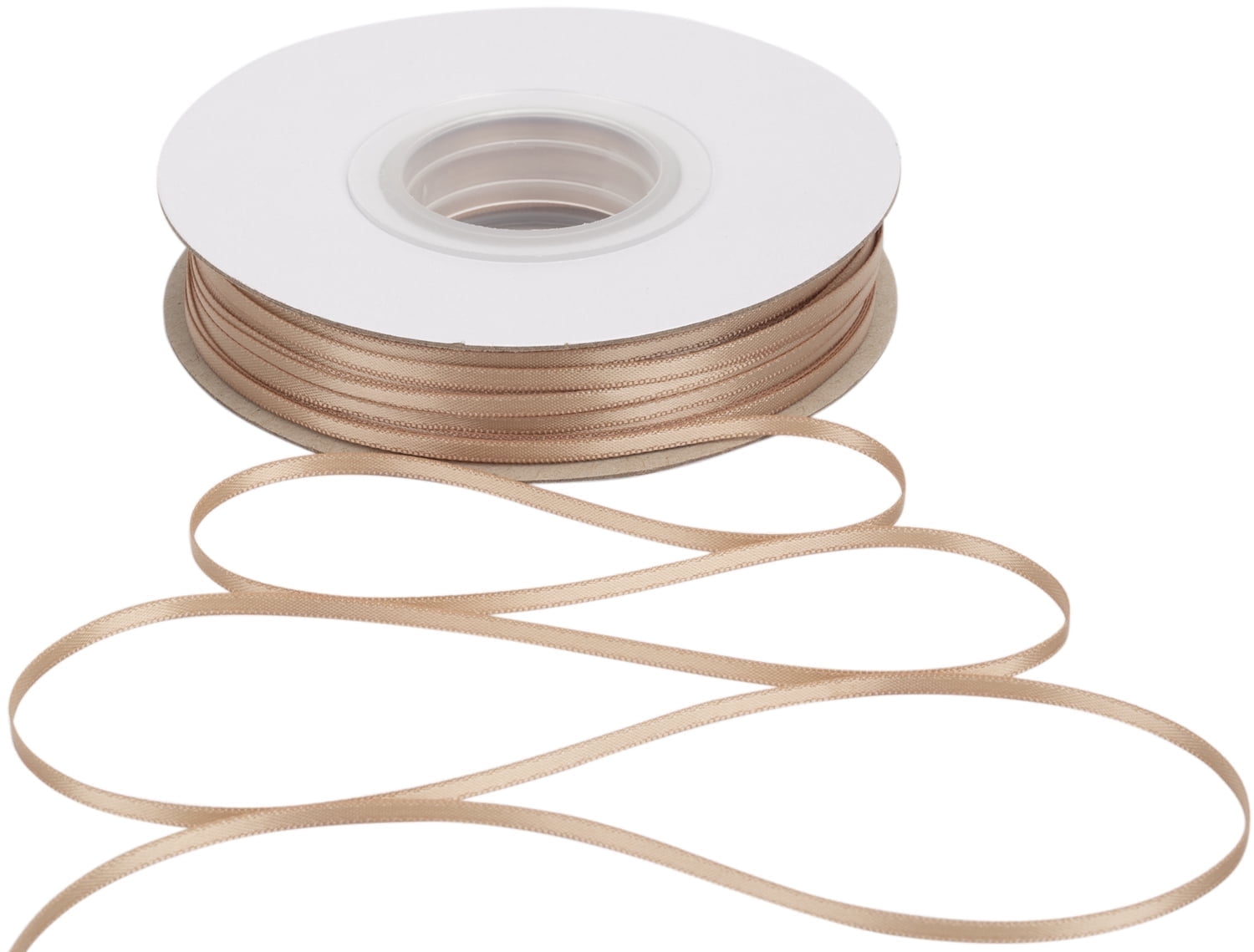 Ribbonitlux Tan Satin Ribbon 1/8 inch Double Sided Quality Satin for ...