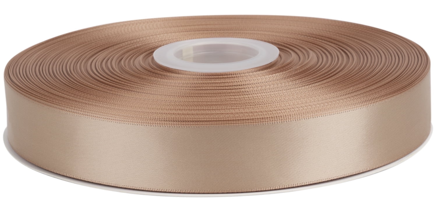 Ribbonitlux Tan Satin Ribbon 1 inch Double Sided Quality Satin for ...