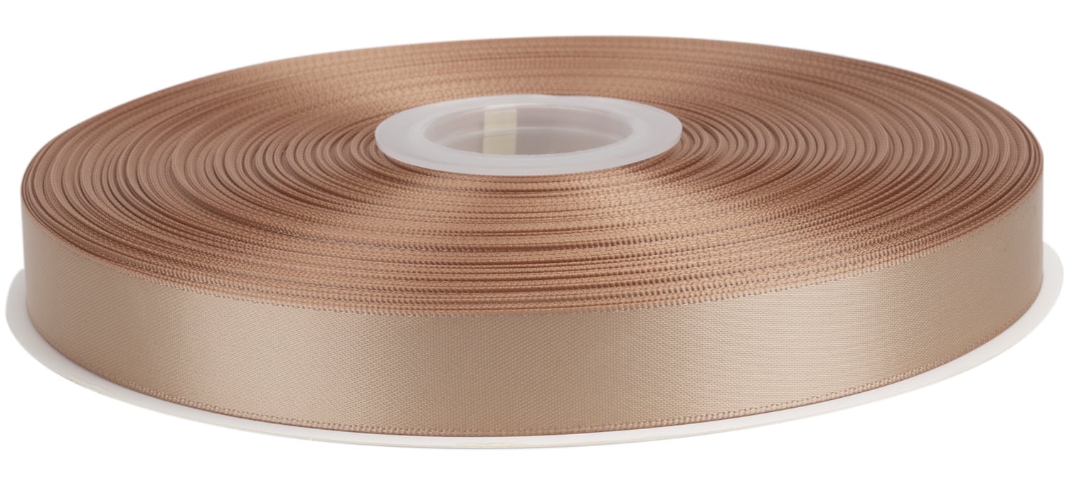 Ribbonitlux Tan Satin Ribbon 3/4 inch Double Sided Quality Satin for ...