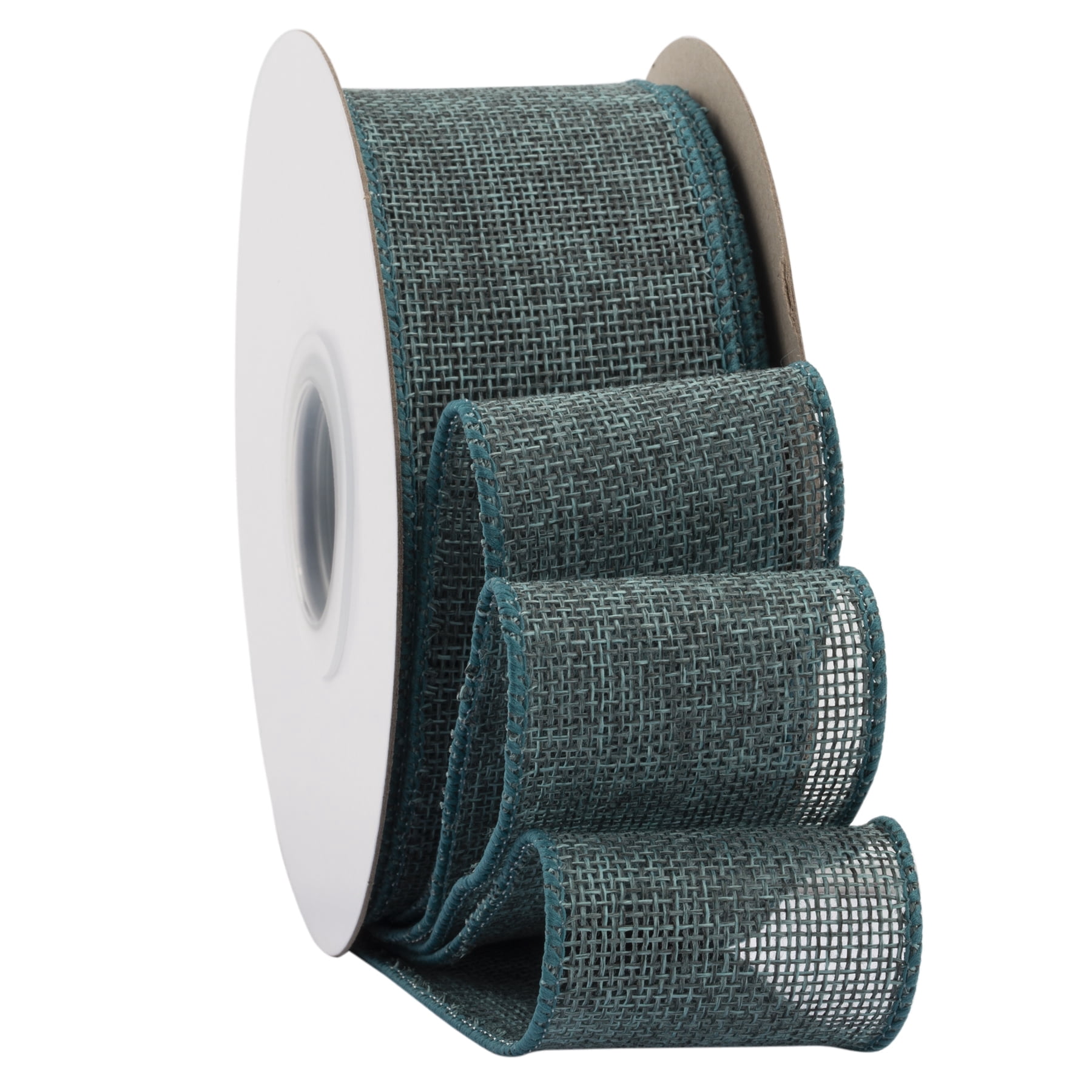 Ribbonitlux Teal Burlap Wired Ribbon, 2 inch x 20 Yards, Wired Edge ...