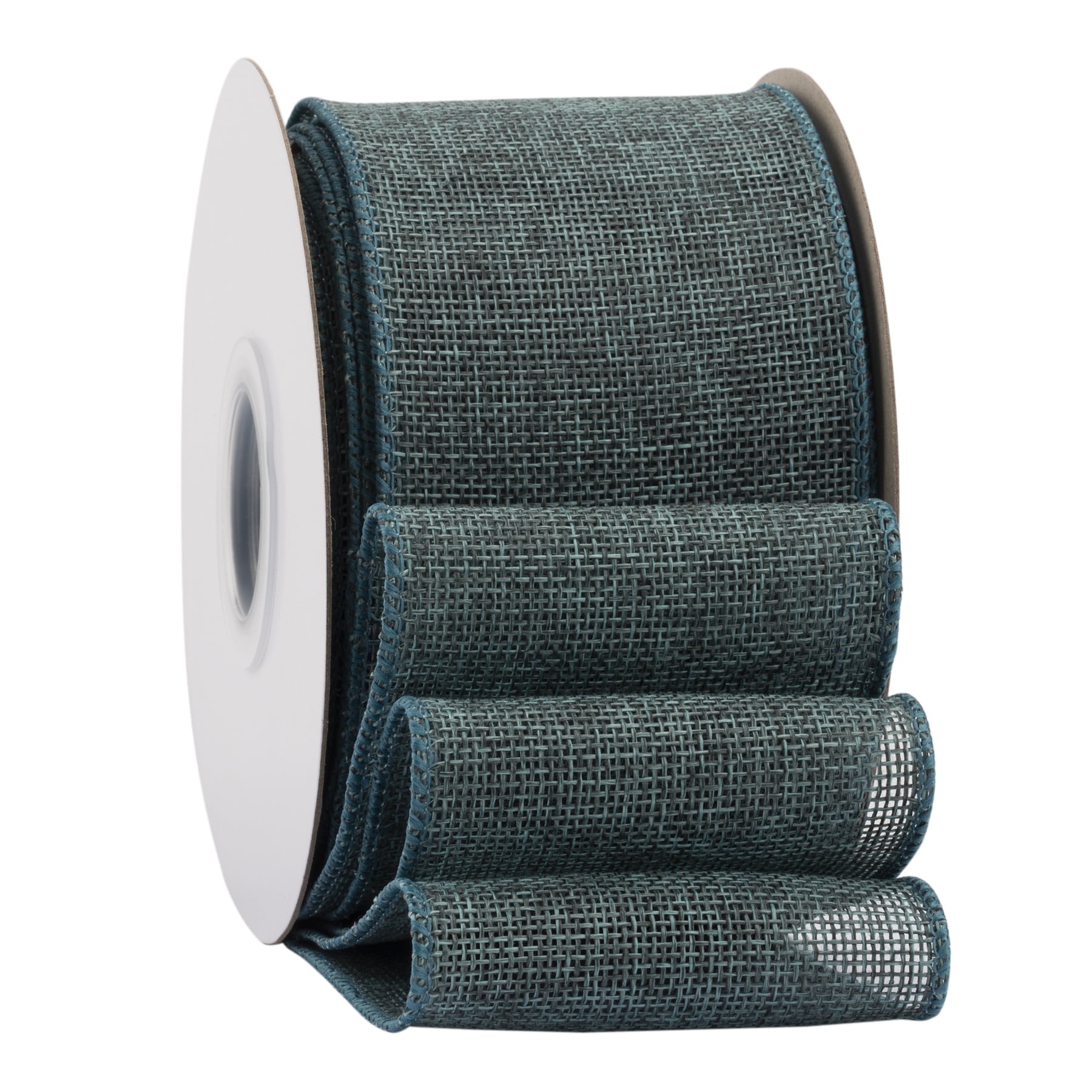 Ribbonitlux Teal Burlap Wired Ribbon, 3 inch x 20 Yards, Wired Edge ...