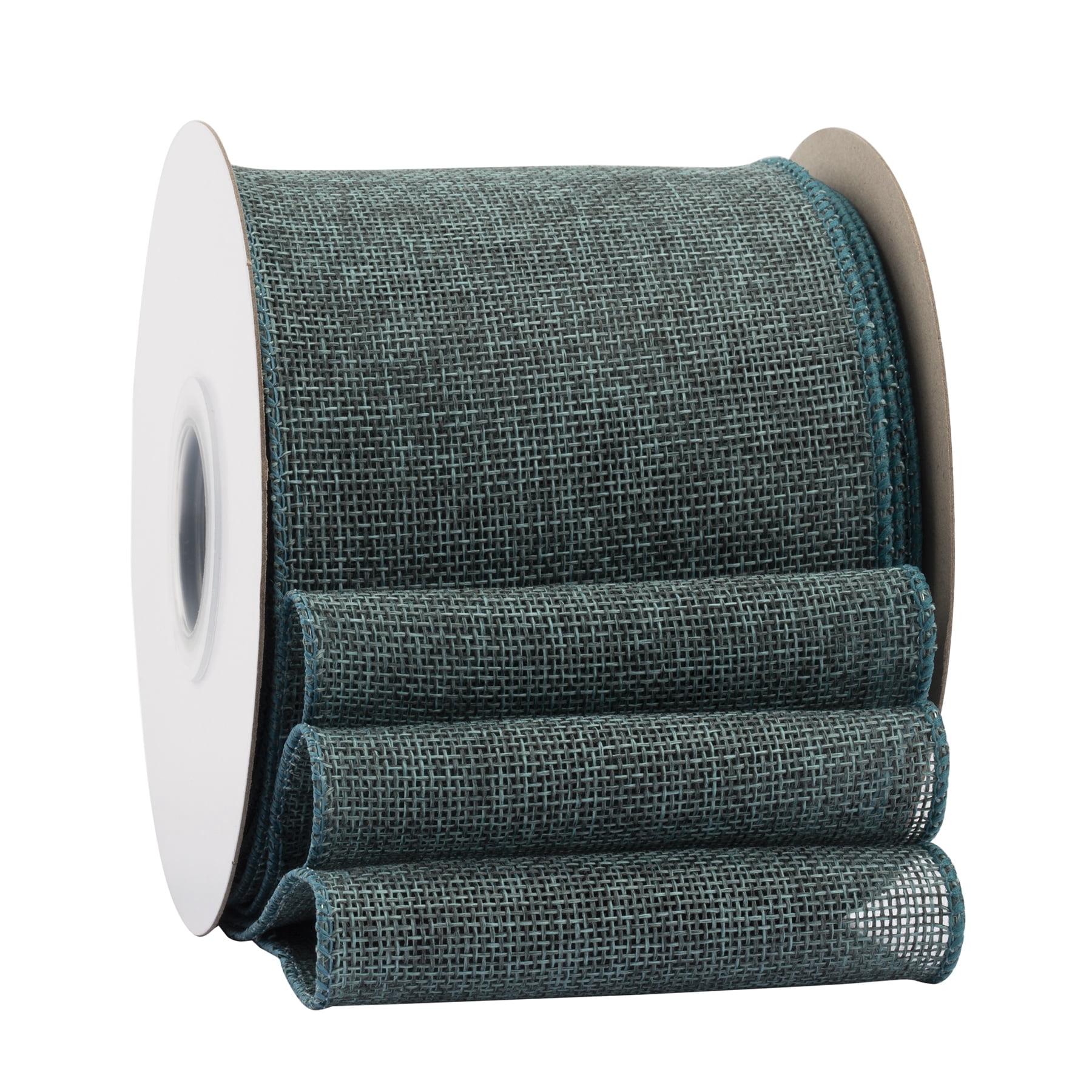 Ribbonitlux Teal Burlap Wired Ribbon, 4 inch x 20 Yards, Wired Edge ...