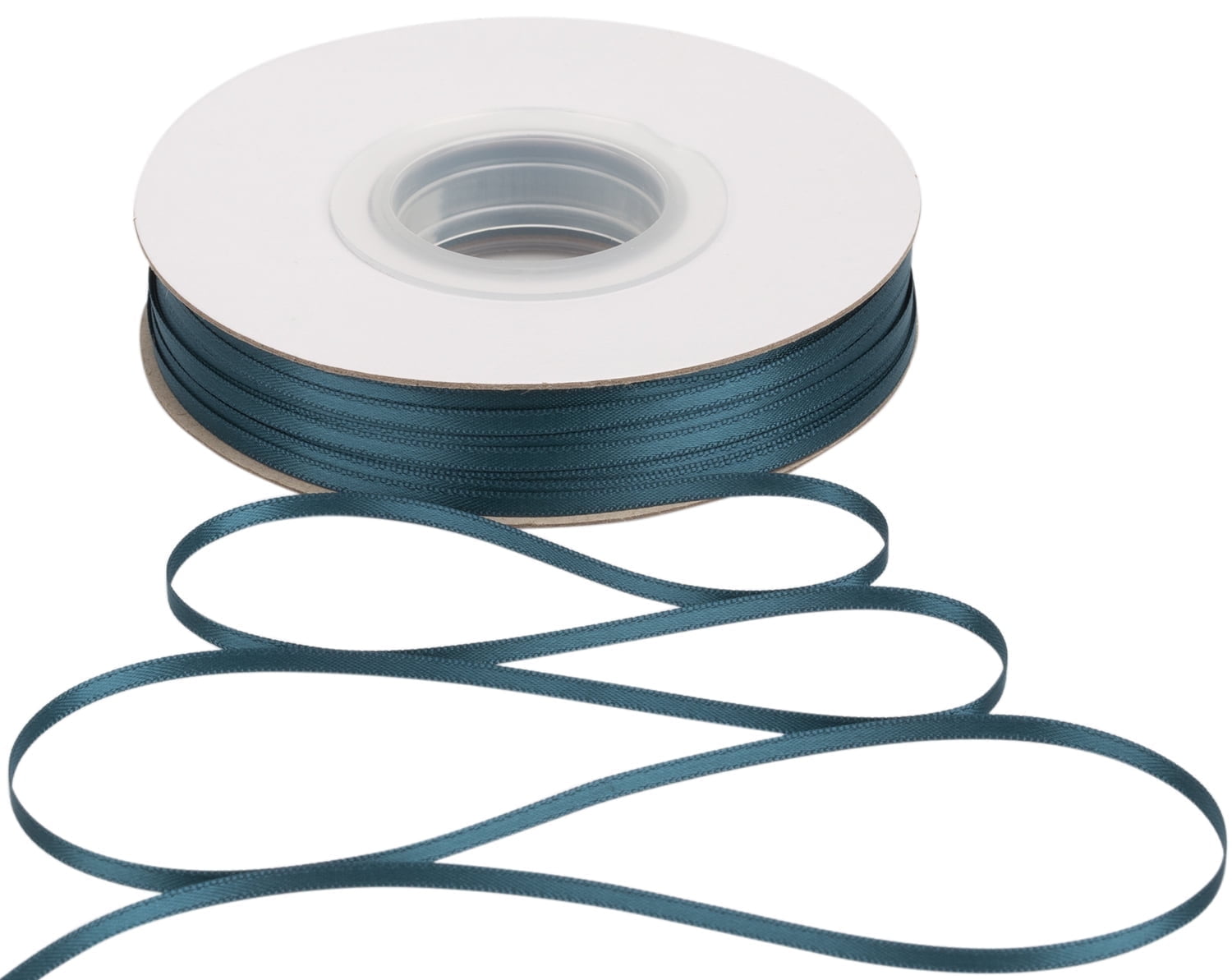 Ribbonitlux Teal Satin Ribbon 1/8 inch Double Sided Quality Satin for ...