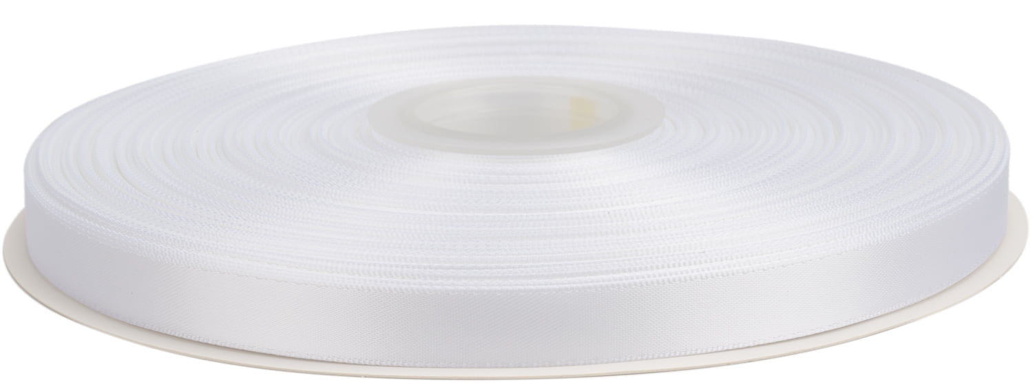 Ribbonitlux White Satin Ribbon 1/2 inch Double Sided Quality Satin for ...
