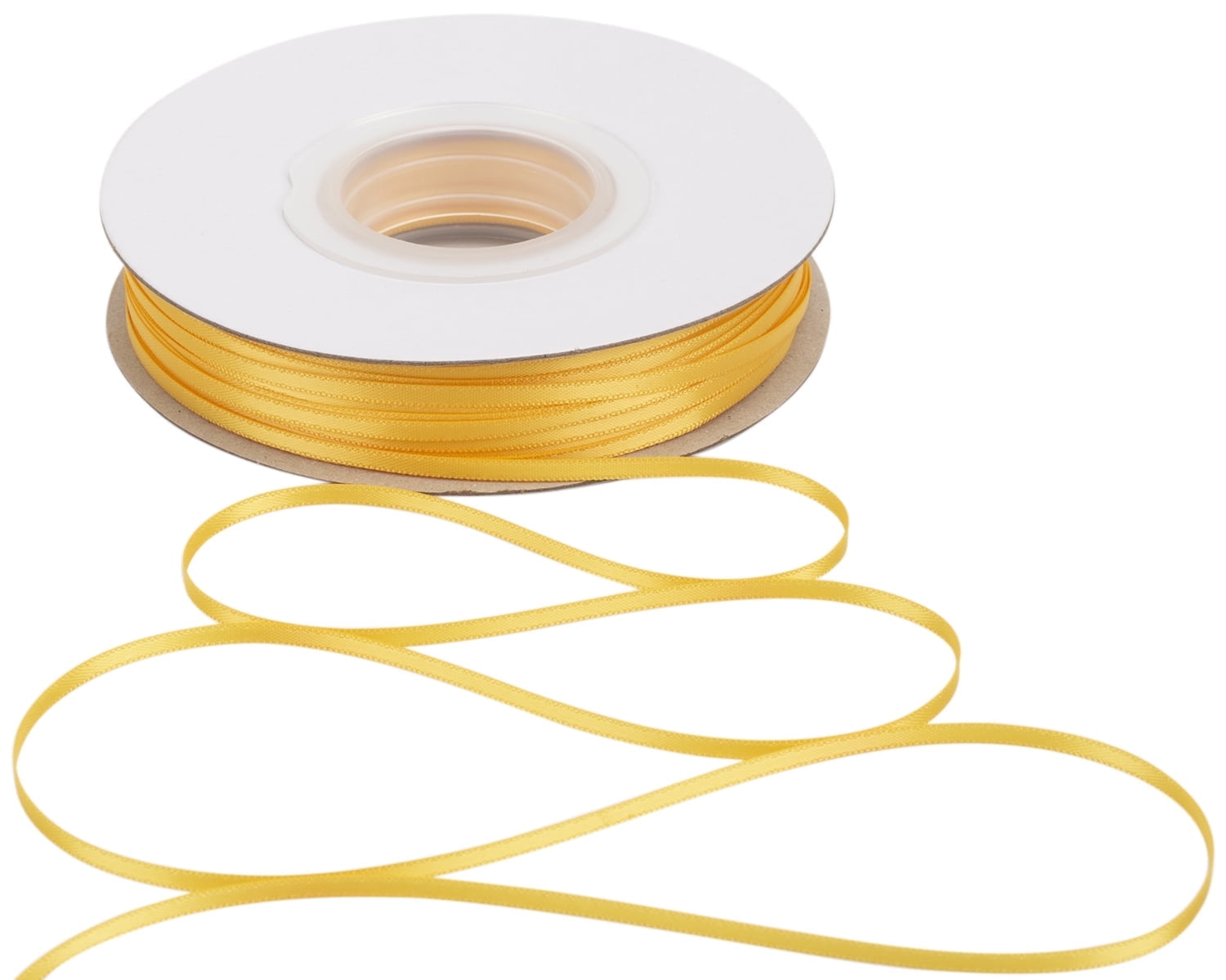 Ribbonitlux Yellow Gold Satin Ribbon 1/8 inch Double Sided Quality ...