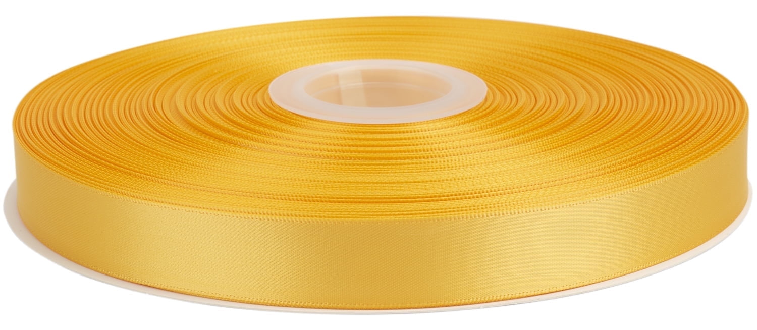 Ribbonitlux Yellow Gold Satin Ribbon 3/4 inch Double Sided Quality ...