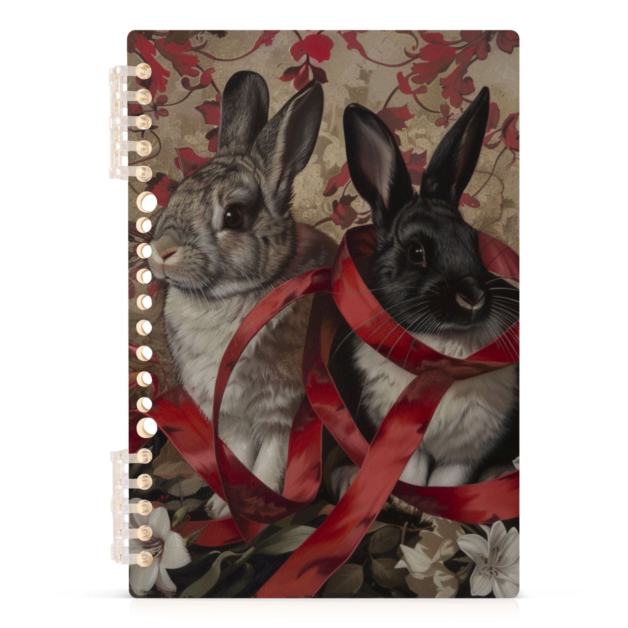 Ckdifva Ribbons Rabbits A5 Ring Binder Notebook Journey Note Diary ...