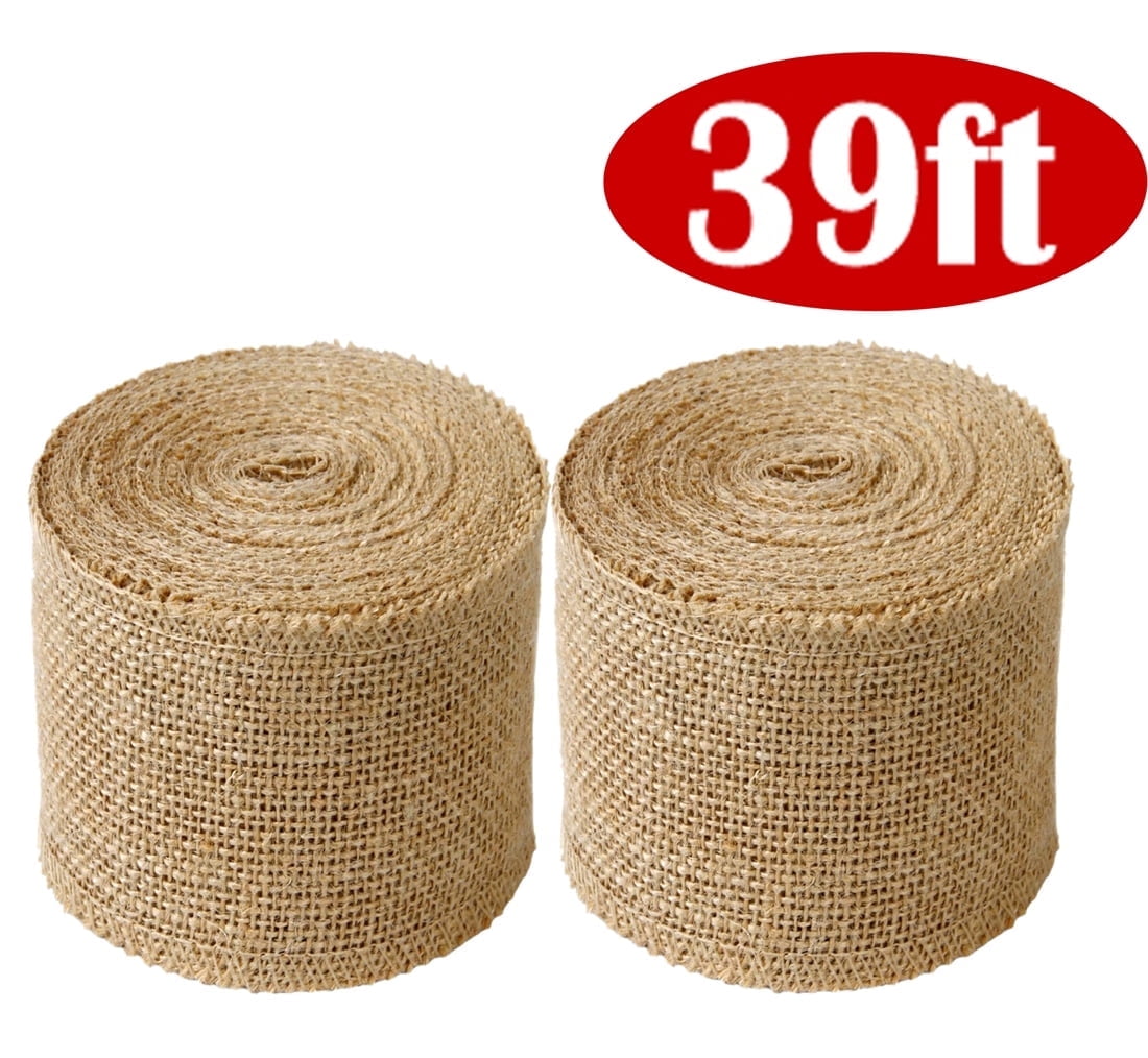 Burlap Wired Ribbon Christmas Garland Craft Gift Wrapping 2 Rolls ...