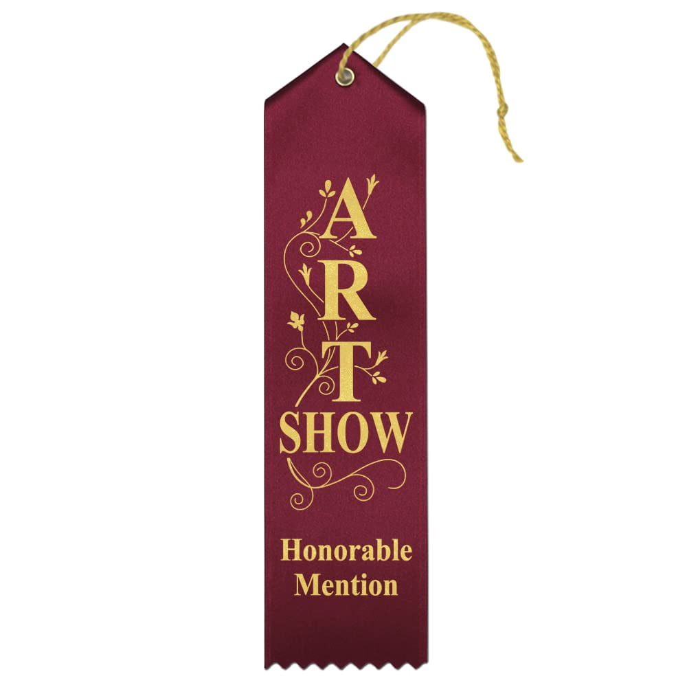 RibbonsNow Art Show Honorable Mention Ribbons - 25 Maroon Ribbons with ...