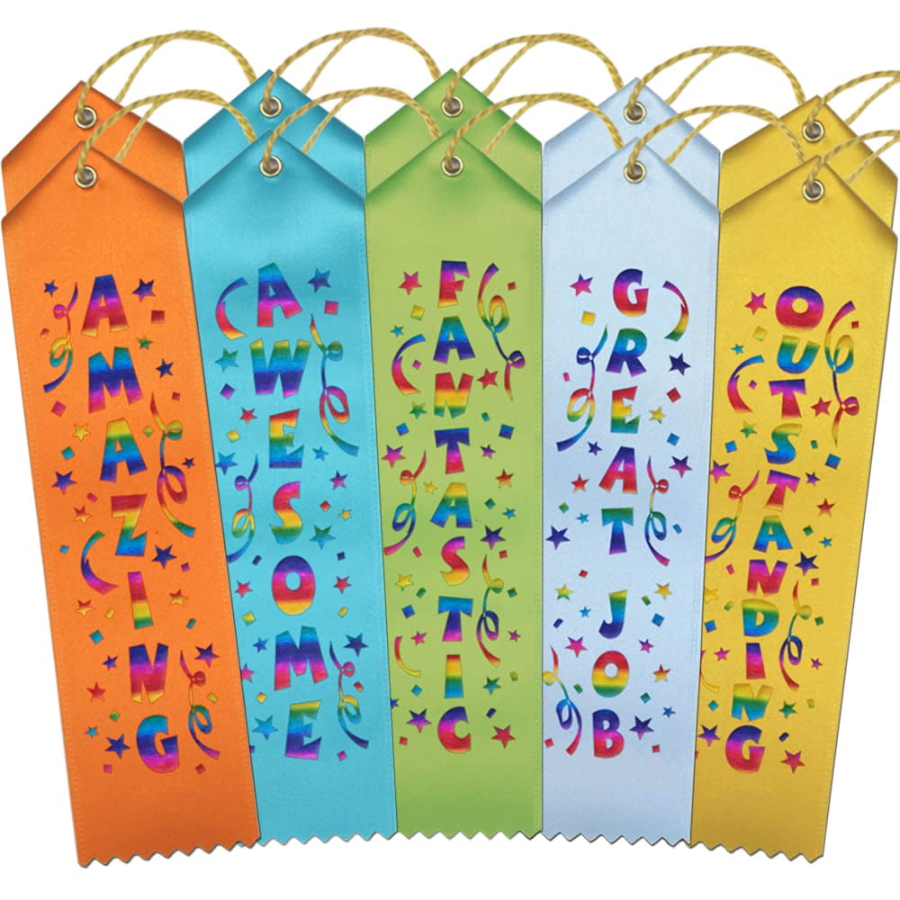 RibbonsNow Fun Award Ribbons - 250 Total Ribbons - 50 Each of Amazing ...