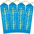 RibbonsNow 100 Bright Blue Participant Ribbons with Card & String - Fun ...