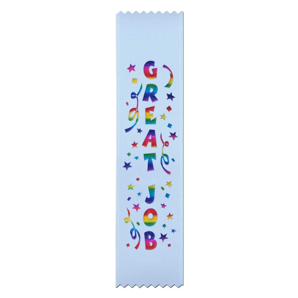 RibbonsNow Great Job Award Ribbons - 50 Flat Bookmark Style Ribbons (No ...