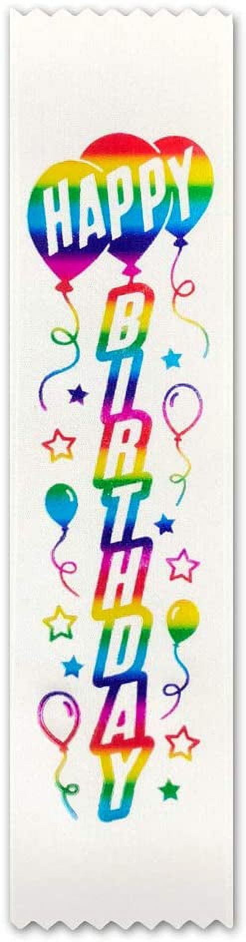 Ribbons Now Happy Birthday Bookmark Style Ribbons, 100 Satin Acetate ...