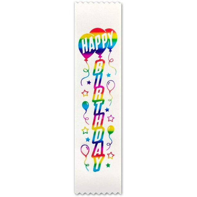 RibbonsNow Happy Birthday Ribbons - 100 Bookmark Style Ribbons ...