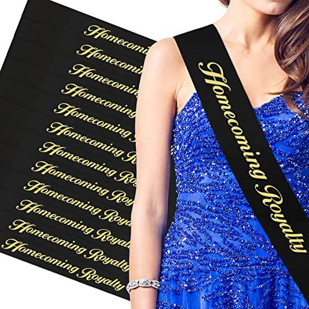 RibbonsNow Homecoming Royalty Sashes (Black) - 12 Sashes Bulk Pack ...