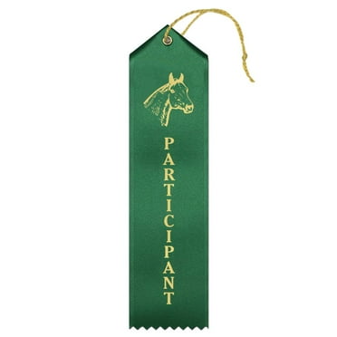 RibbonsNow Participant Award Ribbons - 100 Green Ribbons with Card ...