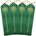 RibbonsNow Participant Award Ribbons - 100 Green Ribbons with Card ...