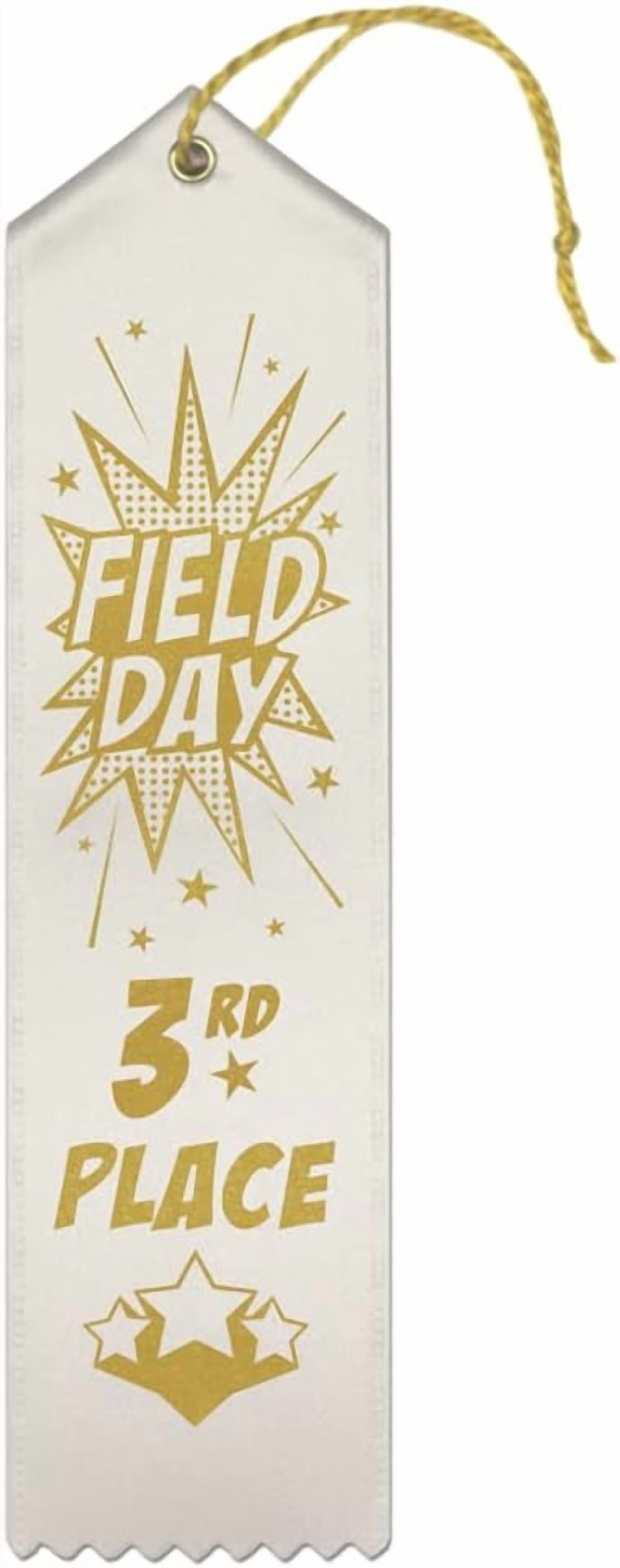 RibbonsNow School Field Day 3rd Place Ribbons – 100 White Ribbons with ...