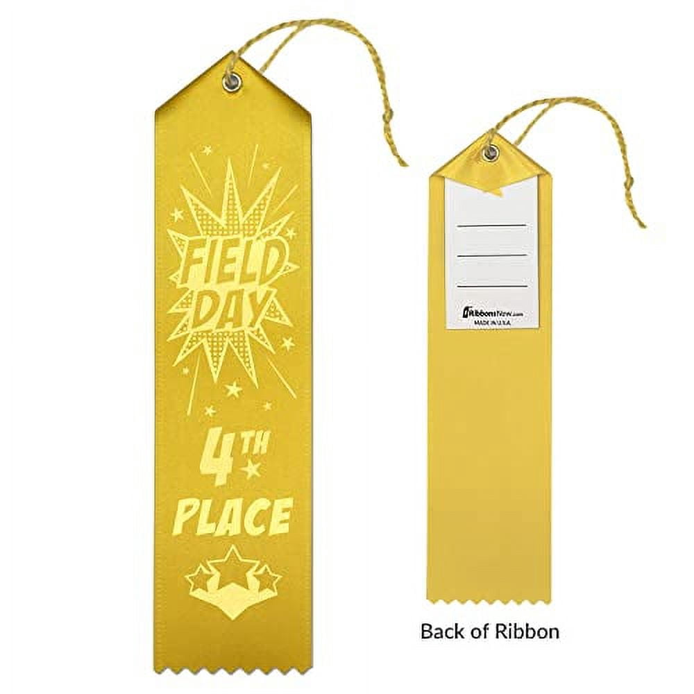 RibbonsNow School Field Day 4th Place Ribbons – 100 Yellow Ribbons with ...