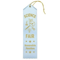 RibbonsNow 100 Bright Blue Participant Ribbons with Card & String - Fun ...