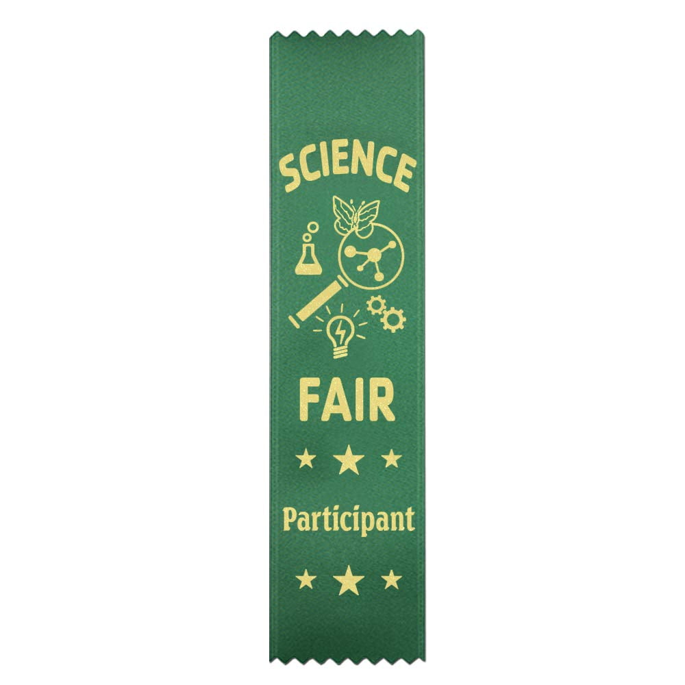 RibbonsNow Science Fair Participant Ribbons - 100 Green Bookmark Style ...