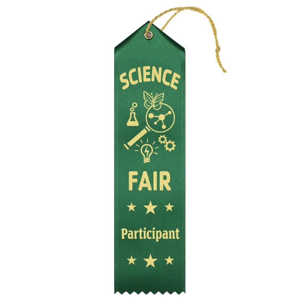 RibbonsNow Science Fair Participant Ribbons - 25 Green Ribbons with ...