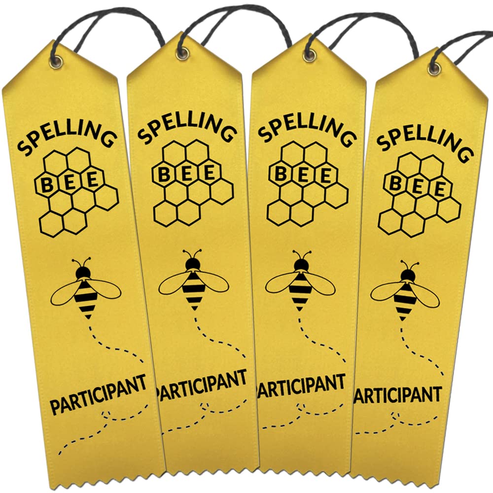RibbonsNow Spelling Bee Participant Ribbons - 100 Yellow Ribbons with ...