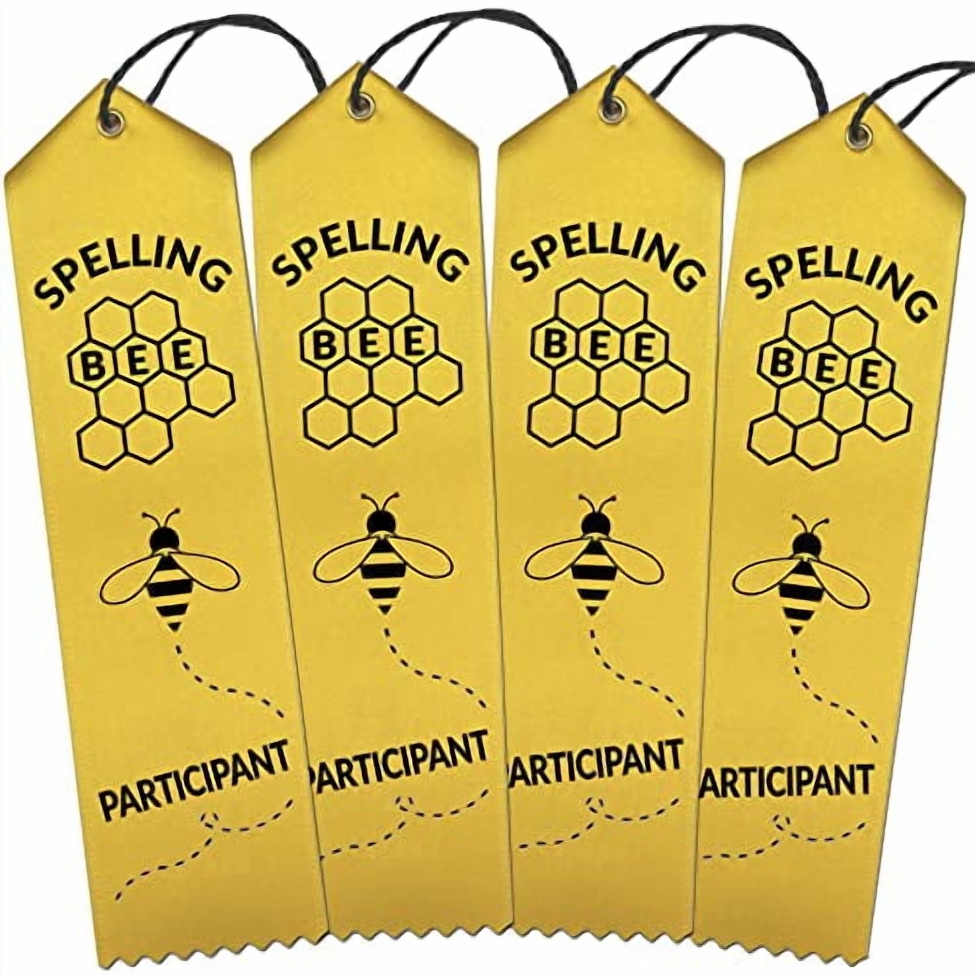 RibbonsNow Spelling Bee Participant Ribbons - 100 Yellow Ribbons with ...