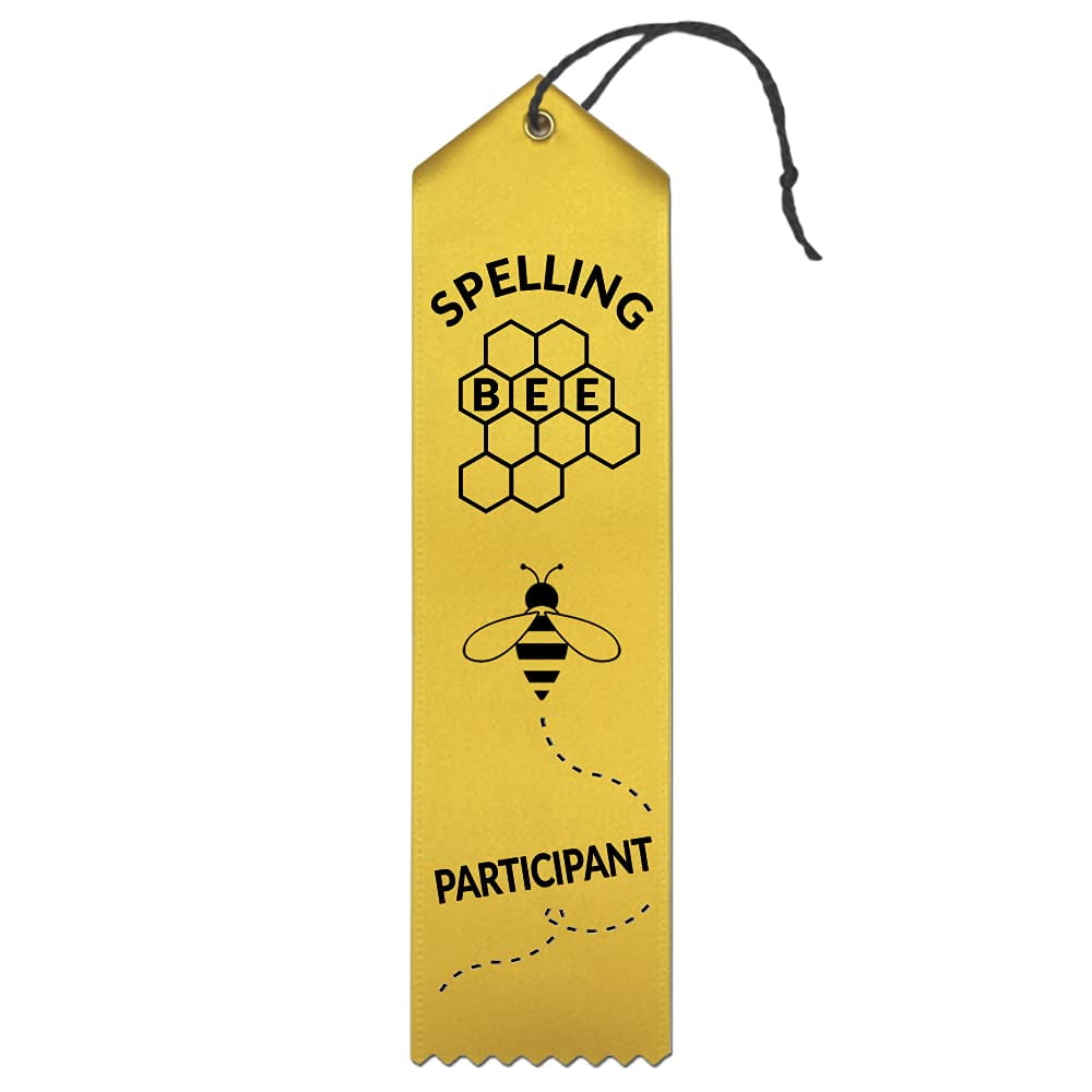 RibbonsNow Spelling Bee Participant Ribbons - 25 Yellow Ribbons with ...