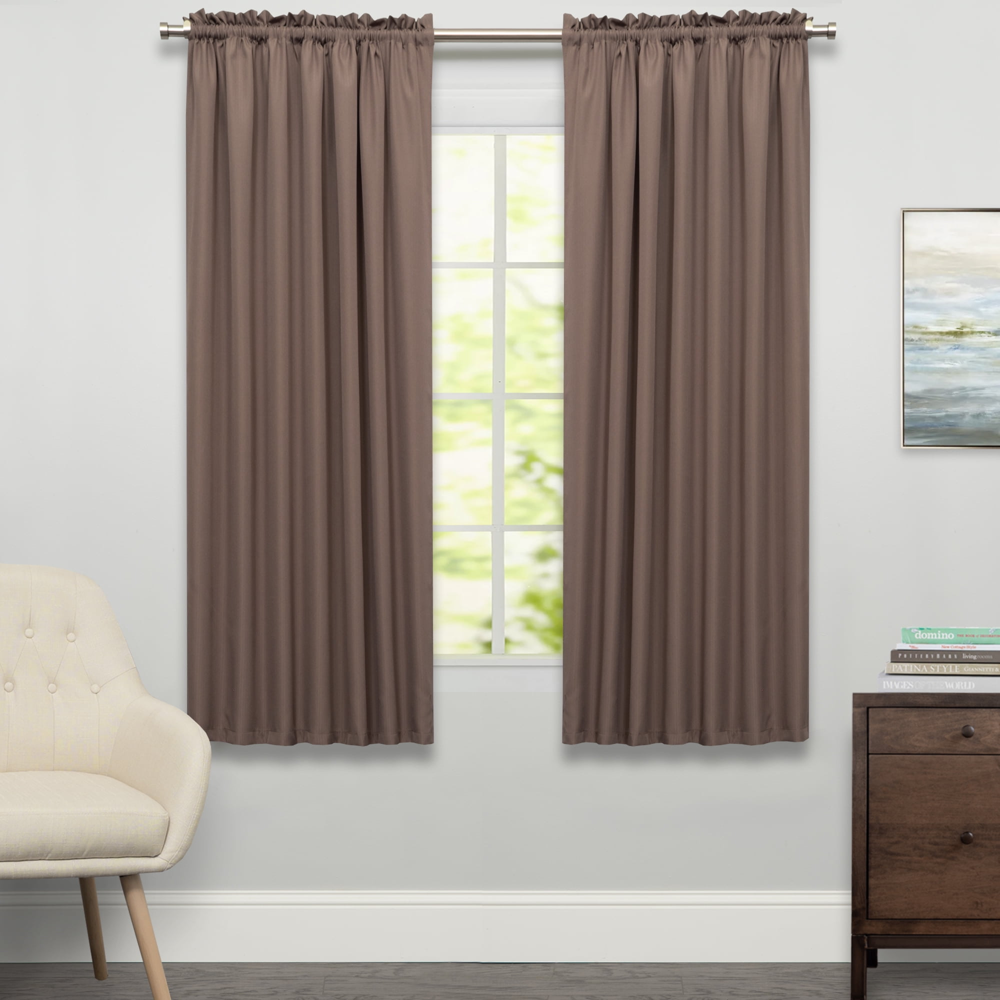 Ribcord Tailored Window Curtain Single Panel 63"x54" - Walmart.com
