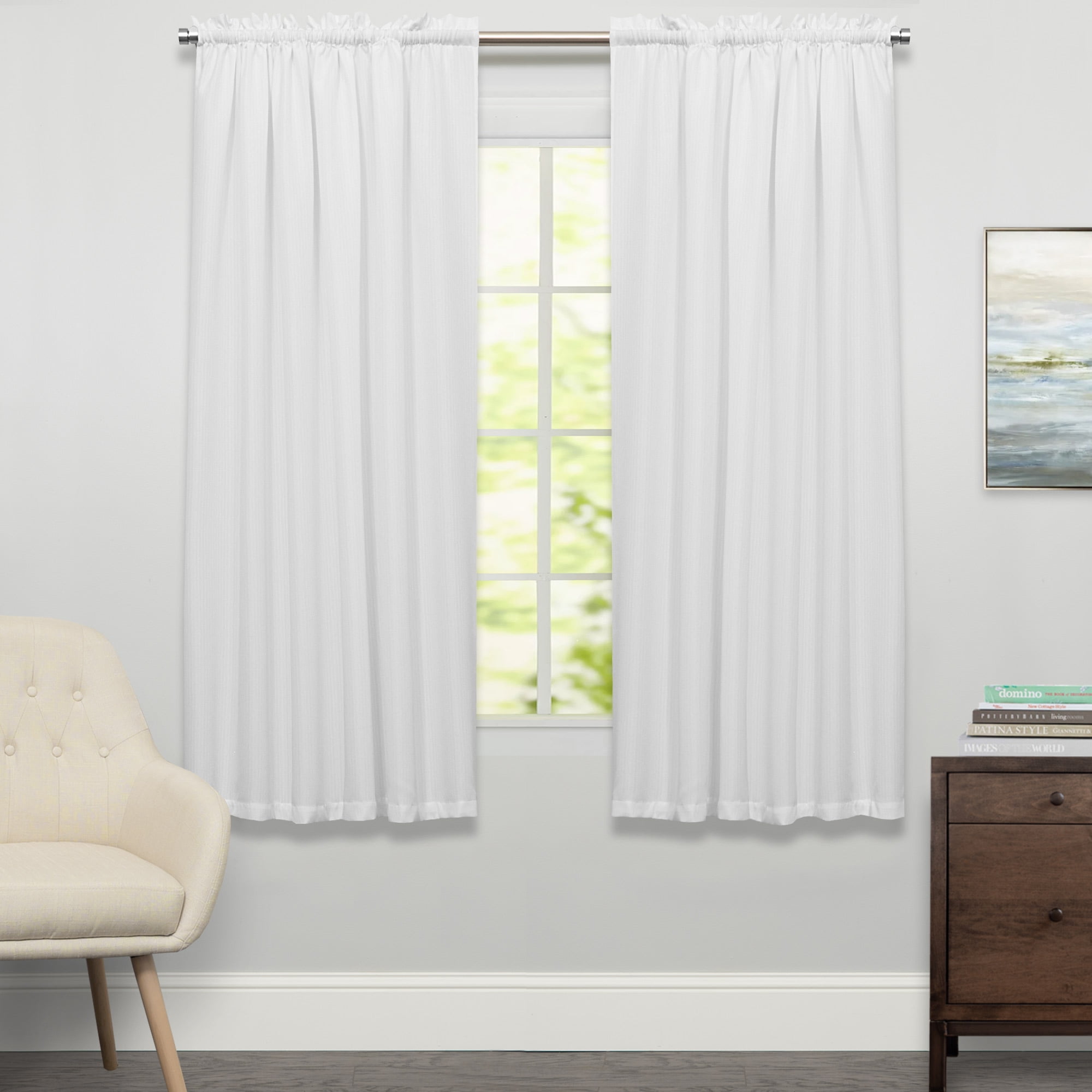 Ribcord Tailored Window Curtain Single Panel 63"x54" - Walmart.com