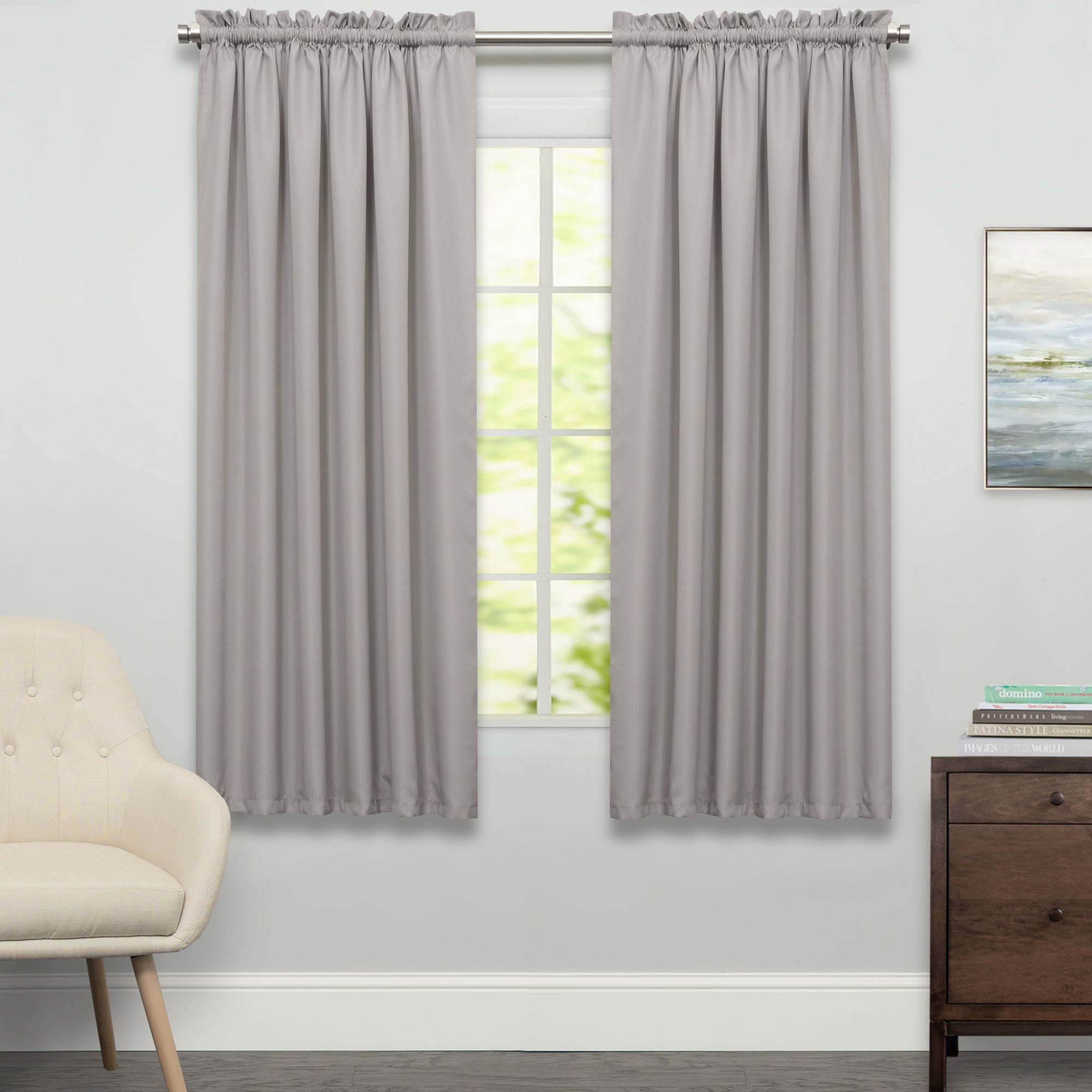 Ribcord Tailored Window Curtain Single Panel 63"x54" - Walmart.com