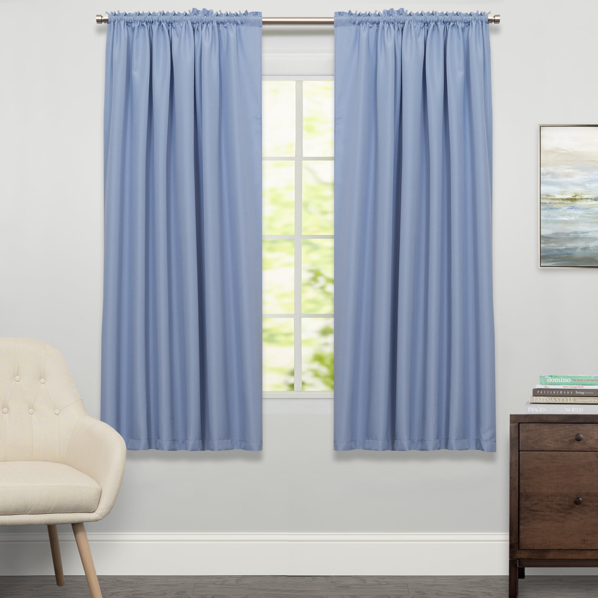 Ribcord Tailored Window Curtain Single Panel 63"x54" - Walmart.com