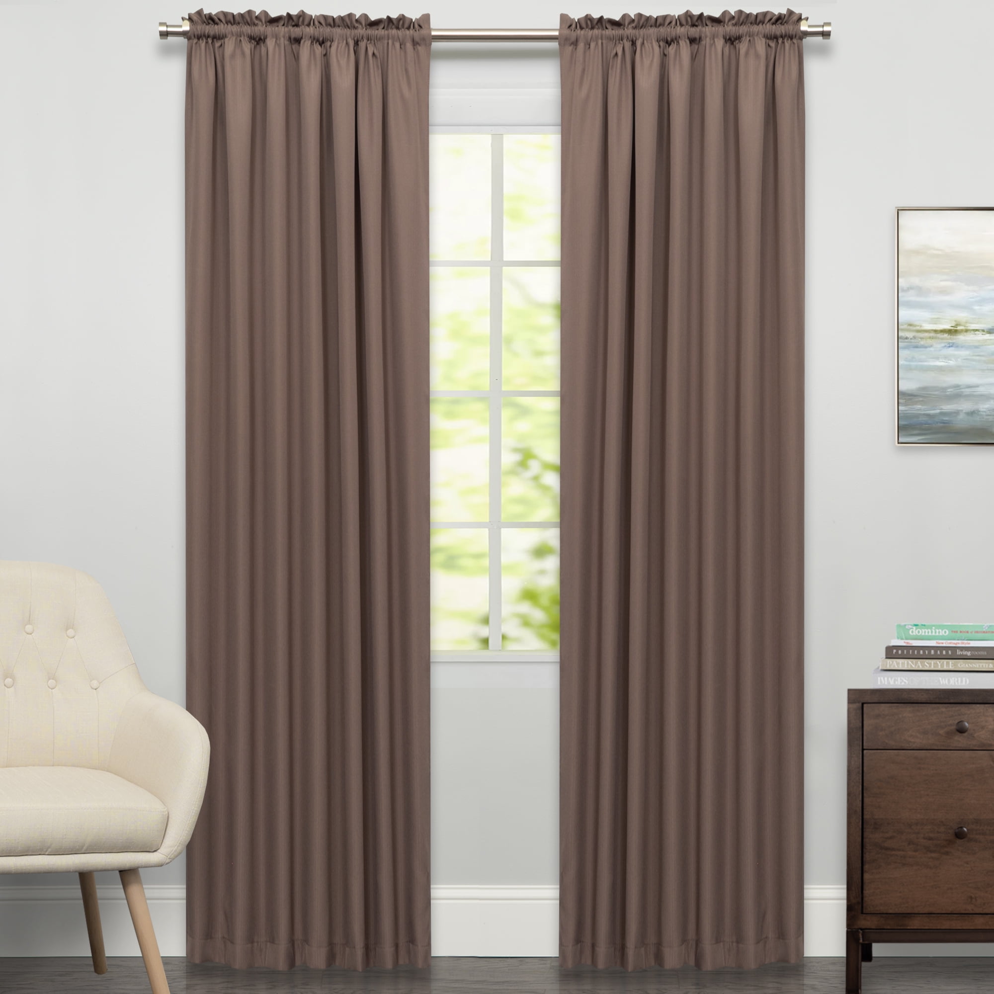 Ribcord Tailored Window Curtain Single Panel 84"x54" - Walmart.com