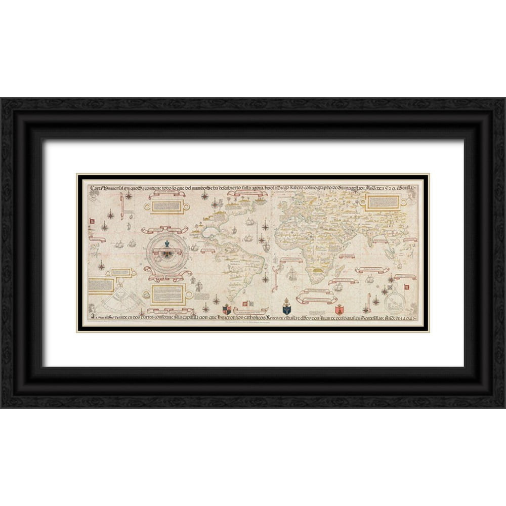 Ribeiro, Diogo 18x10 Black Ornate Wood Framed with Double Matting ...