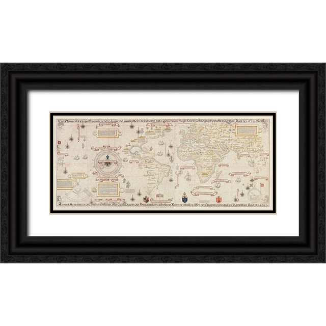 Ribeiro, Diogo 18x10 Black Ornate Wood Framed with Double Matting ...