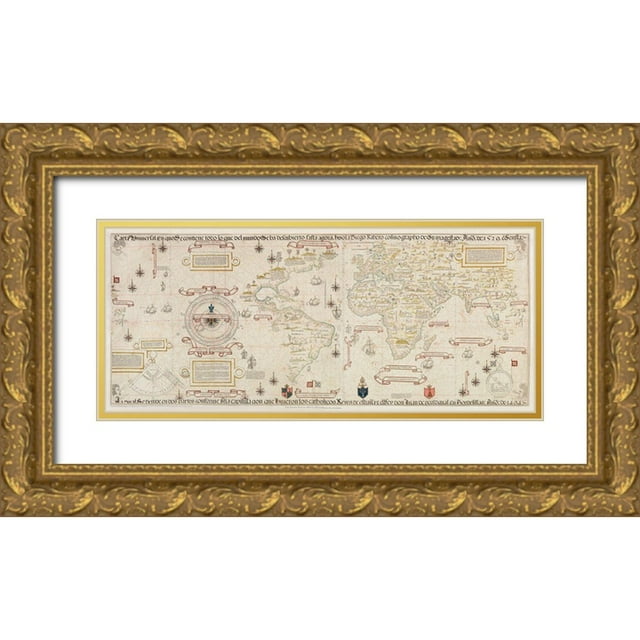 Ribeiro, Diogo 18x10 Gold Ornate Wood Framed with Double Matting Museum ...