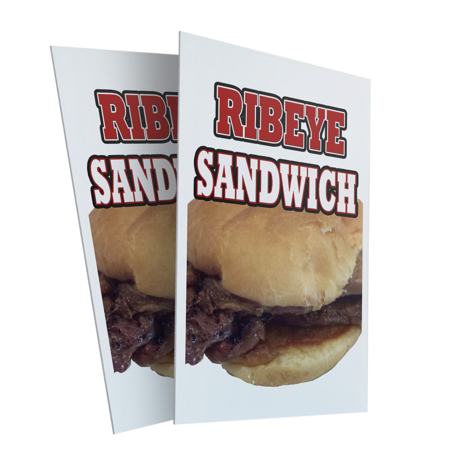 Ribeye Sandwich (2-PACK) 24" x 36" Plastic Signs | Sign Insert 4mm ...