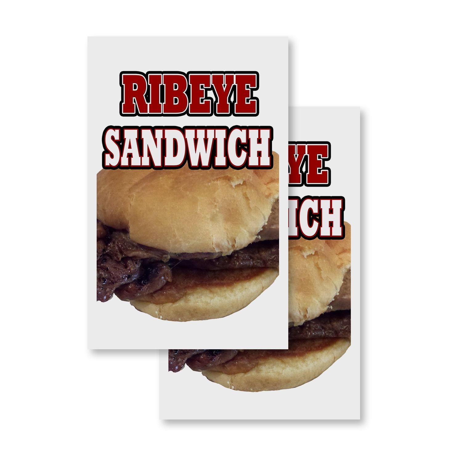 Ribeye Sandwich (2-PACK) 24" x 36" Vinyl Decals | Sign Insert Peel ...
