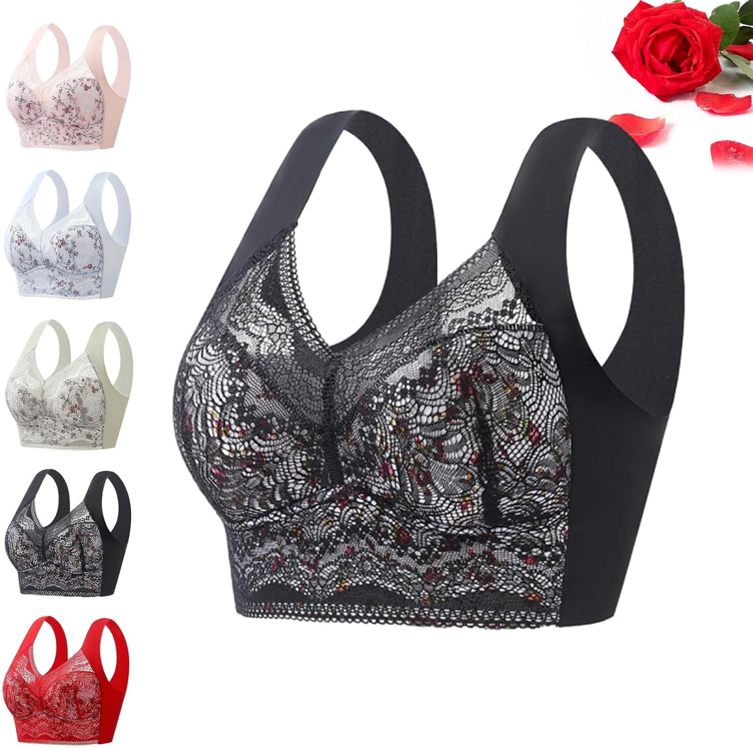 Ribili Full-Coverage Bra, No Wire Push up Bra Wrapped Chest Vest, Seamless Anti-Sagging Bra for ...