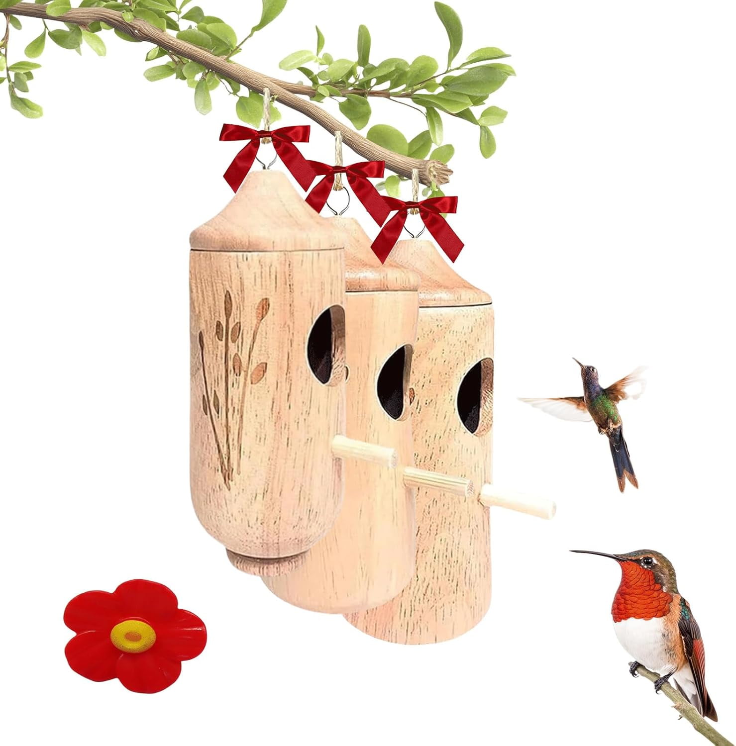 Ribili Hummingbird House,Sherum Fanyil Wooden Hummingbird House,Hanging ...