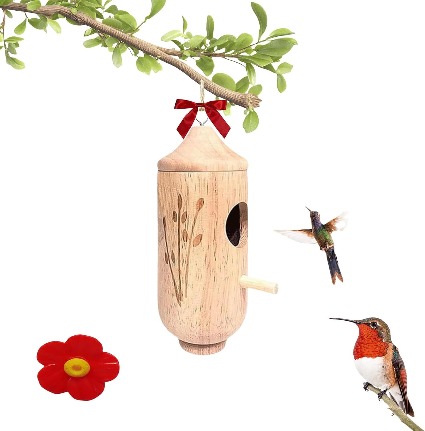 Ribili Hummingbird House,Sherum Fanyil Wooden Hummingbird House,Hanging ...