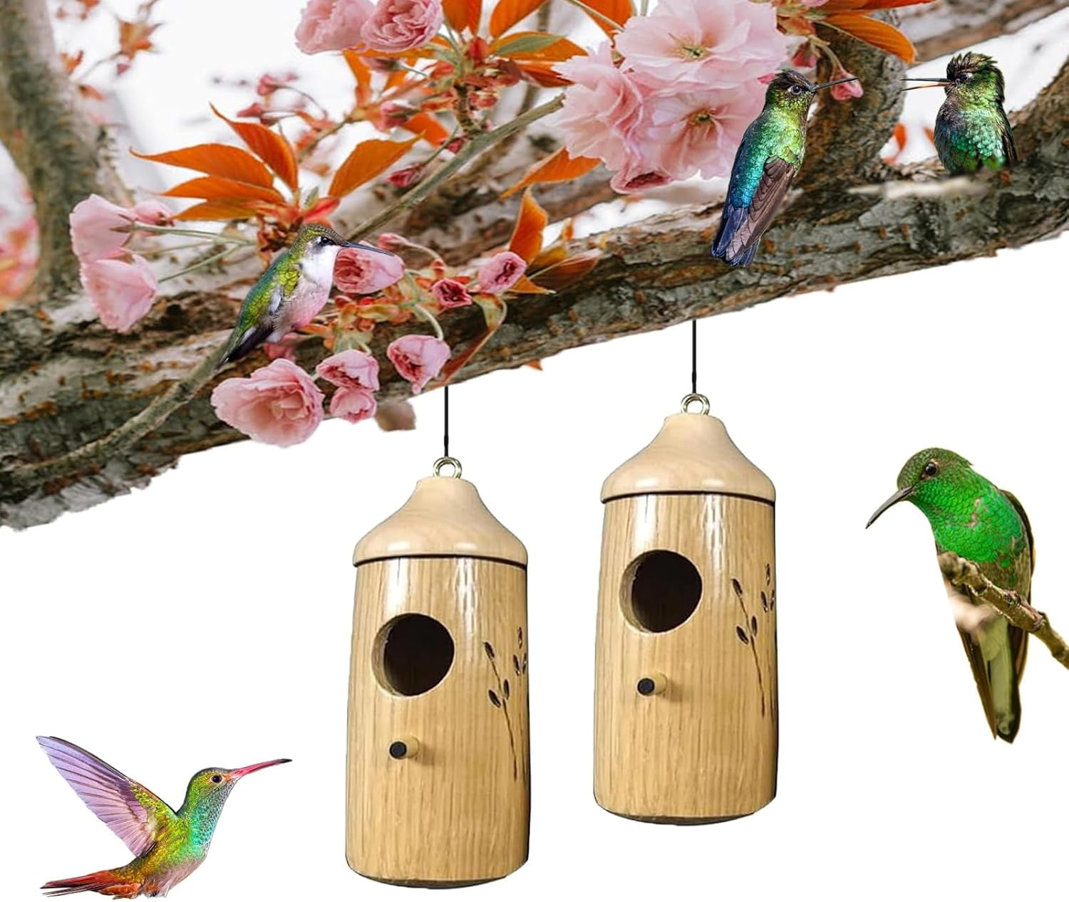 Ribili Wooden Hummingbird House, Fanyil Wooden Hummingbird House, Keilini Sherum Wooden ...