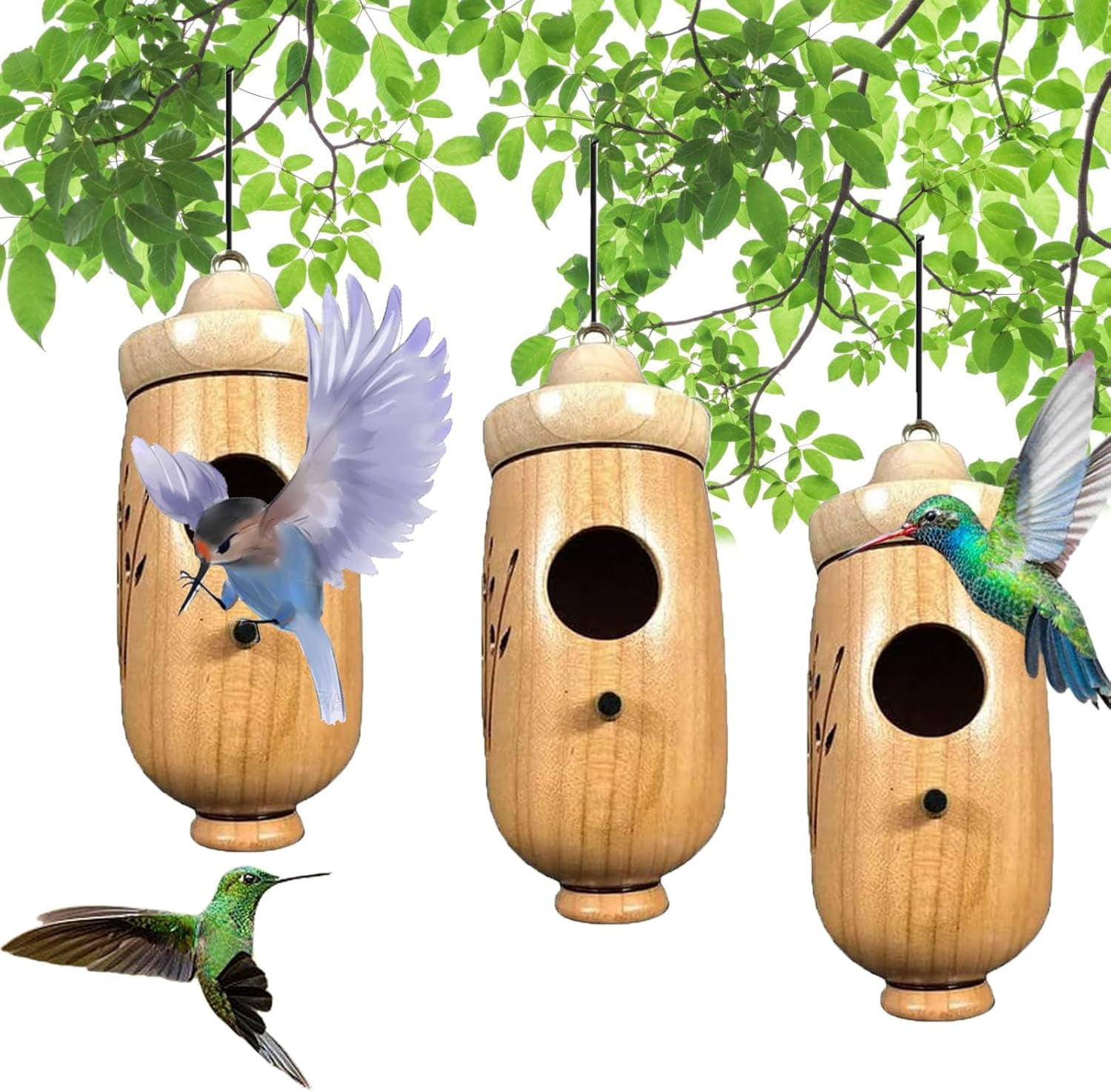 Ribili Wooden Hummingbird House, Fanyil Wooden Hummingbird House ...
