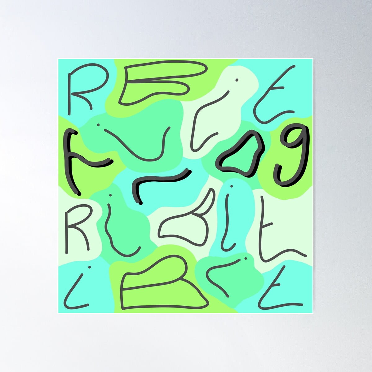 Ribit Frog Design Poster Wall Art, Modern Wall Decor For Living Room ...